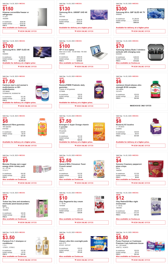 Costco sales & Flyer sales Sept 22nd - 28th 2025 – Ontario & Atlantic ...