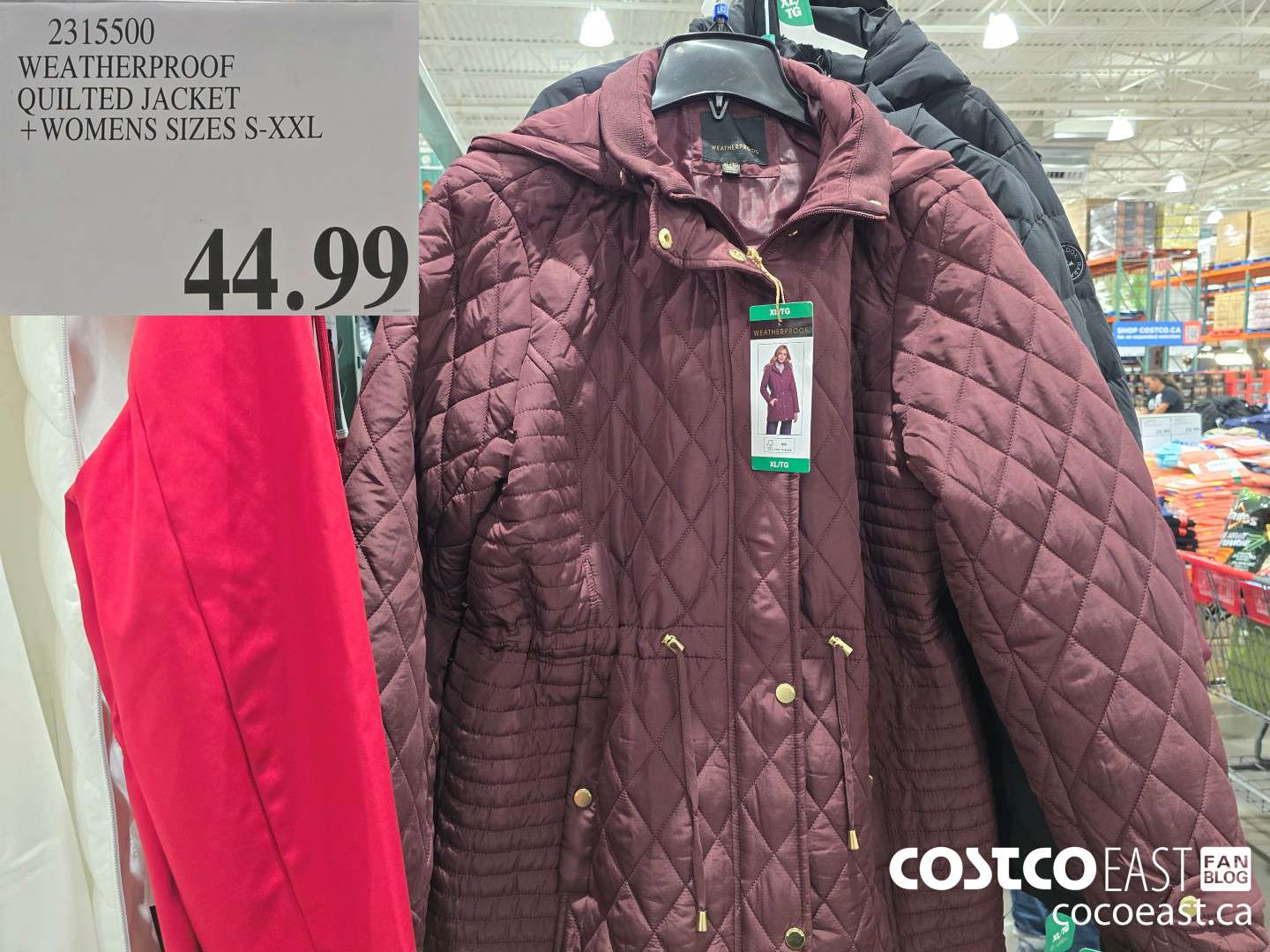 2315500 WEATHERPROOF QUILTED JACKET WOMENS SIZES S XXL 44 99 - Costco ...