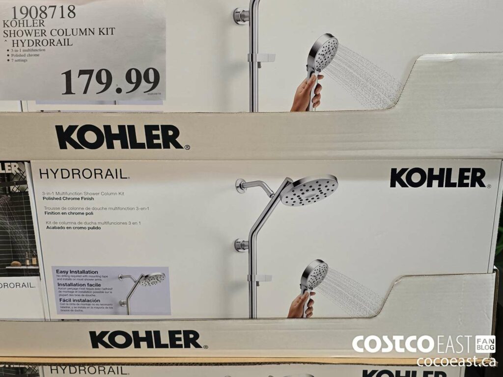 1908718 KOHLER SHOWER COLUMN KIT HYDRORAIL 179 99 - Costco East Fan Blog