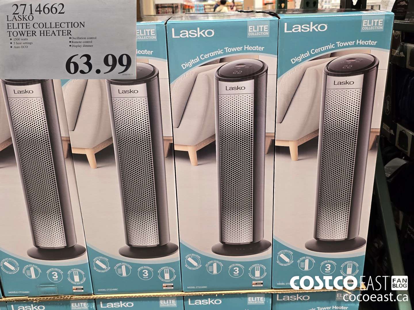 2714662 LASKO ELITE COLLECTION TOWER HEATER 63 99 - Costco East Fan Blog