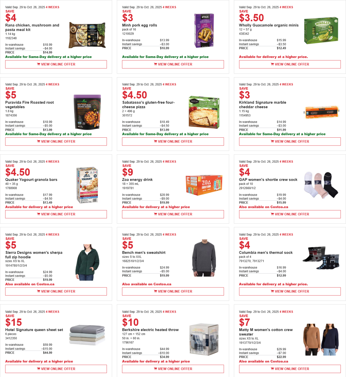 Costco weekend Sales Oct 10th - 12th 2025 – Ontario & Atlantic Canada ...