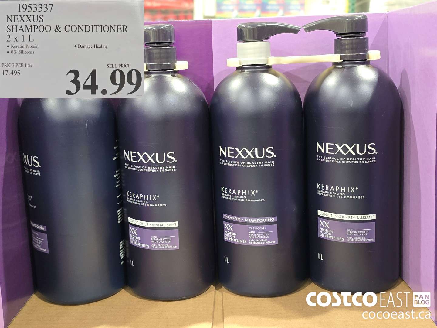 1953337 NEXXUS SHAMPOO CONDITIONER 2 X 1 L 34 99 - Costco East Fan Blog