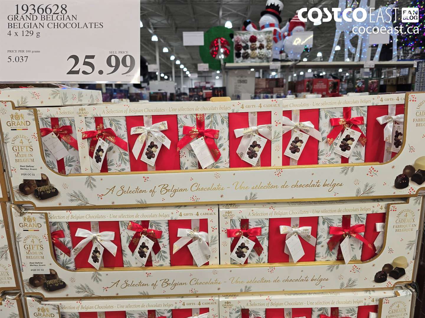 1936628 GRAND BELGIAN BELGIAN CHOCOLATES 4x 129 G 25 99 - Costco East ...