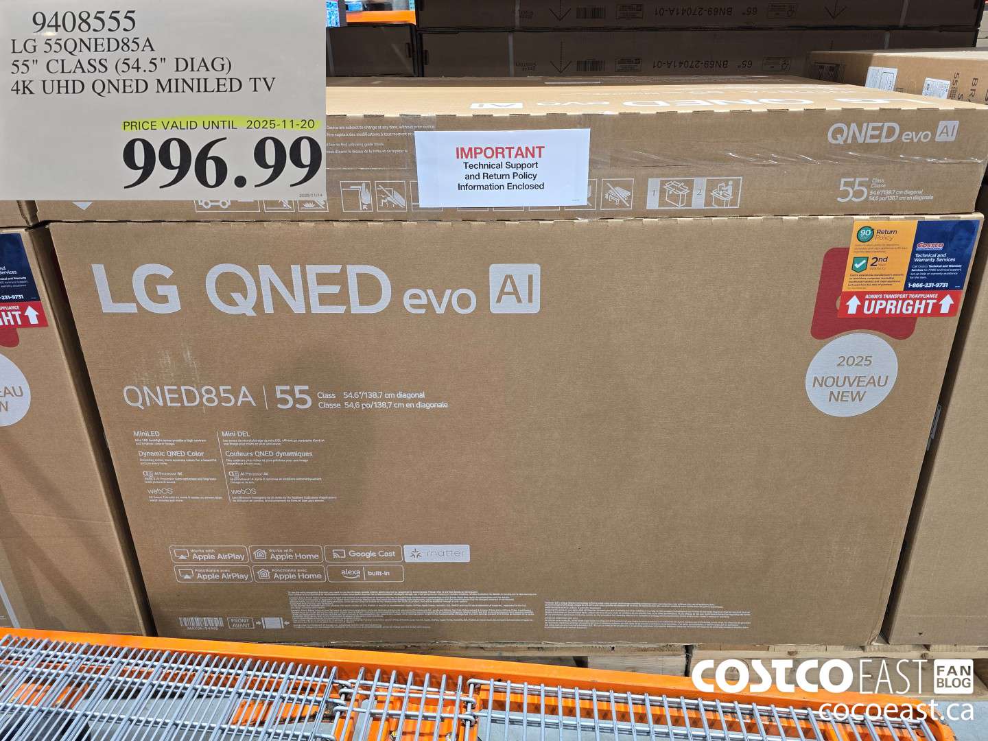 9408555 LG 55QNED85A 55 CLASS 54 5 DIAG 4K UHD QNED MINILED TV 996 99 ...