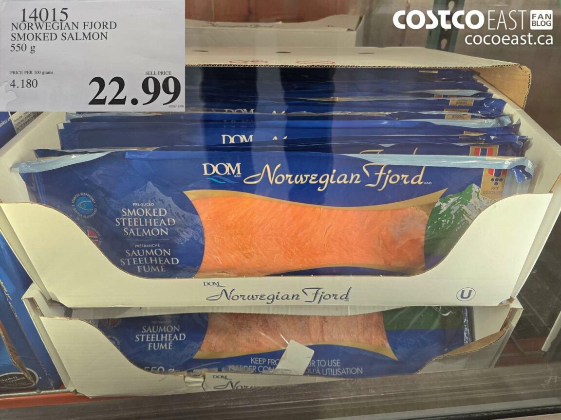 14015 NORWEGIAN FJORD SMOKED SALMON 550 G 22 99 - Costco East Fan Blog