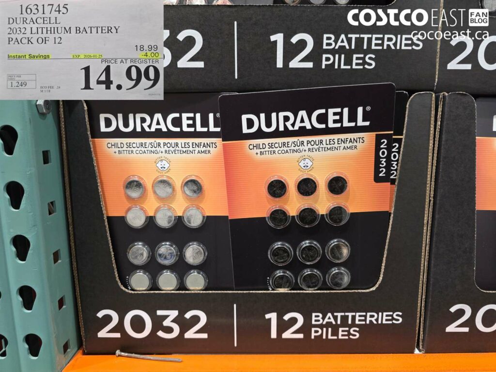 1631745 DURACELL 2032 LITHIUM BATTERY PACK OF 12 4 00 INSTANT SAVINGS ...