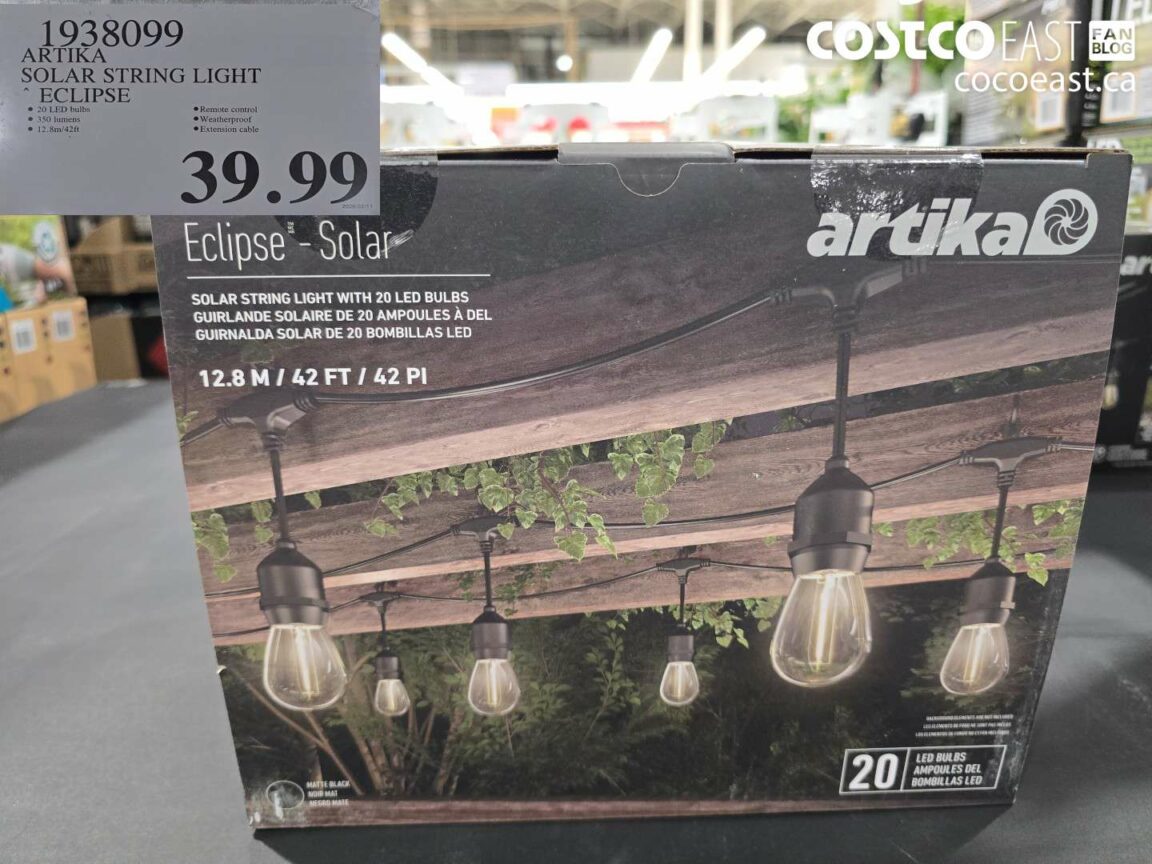 1938099 ARTIKA SOLAR STRING LIGHT ECLIPSE 39 99 - Costco East Fan Blog