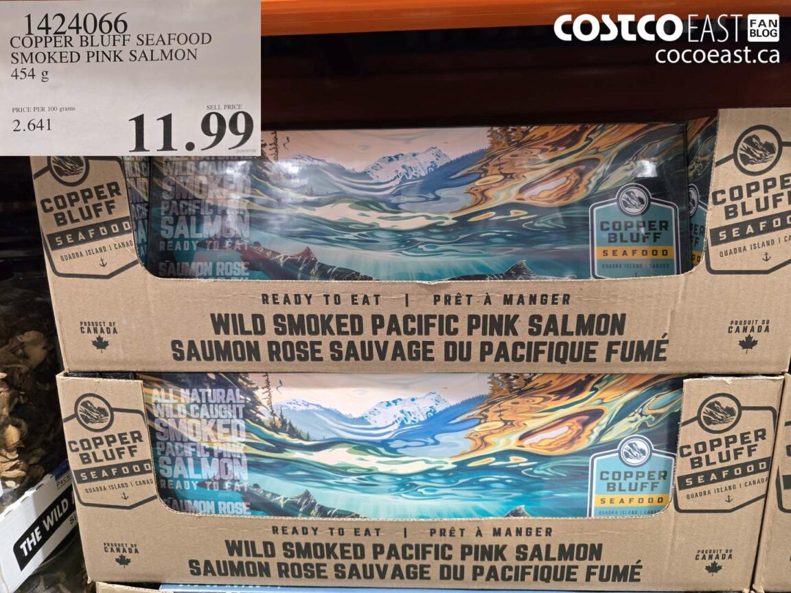 1424066 COPPER BLUFF SEAFOOD SMOKED PINK SALMON 454 g 11 99 - Costco ...