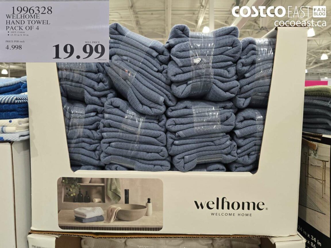 1996328 WELHOME HAND TOWEL PACK OF 4 19 99 - Costco East Fan Blog