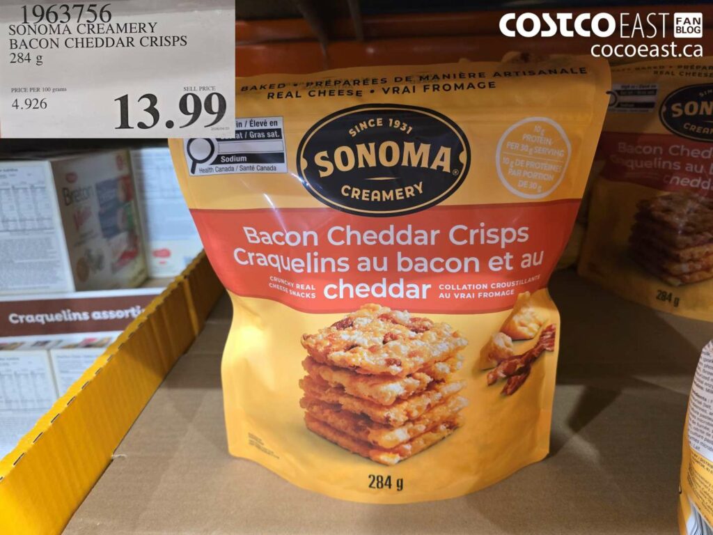 1963756 SONOMA CREAMERY BACON CHEDDAR CRISPS 284 G 13 99 - Costco East ...