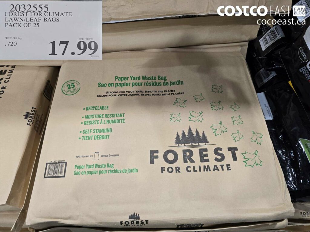 2032555 FOREST FOR CLIMATE LAWN LEAF BAGS PACK OF 25 17 99 - Costco ...